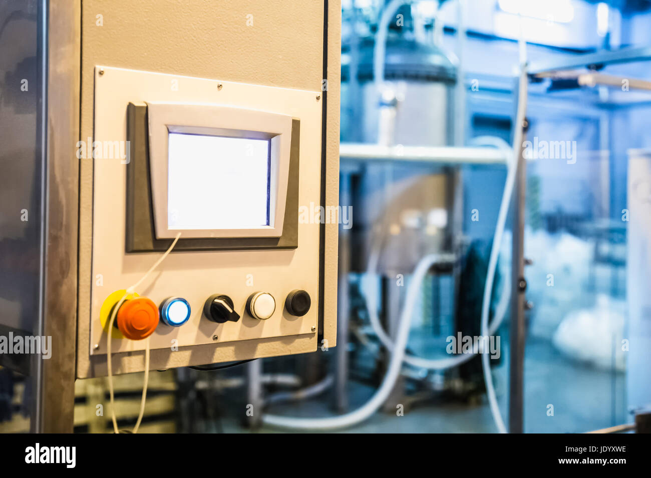 Control panel on manufacture. Pharmaceutical and chemical industry ...