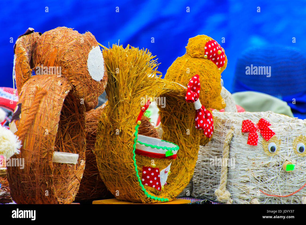 Crafts made of straw handmade a few pieces. Traditional Ukrainian ...