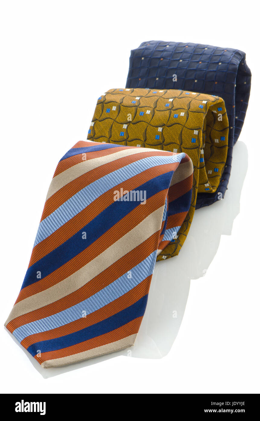 Closeup of three ties isolated on white background Stock Photo - Alamy