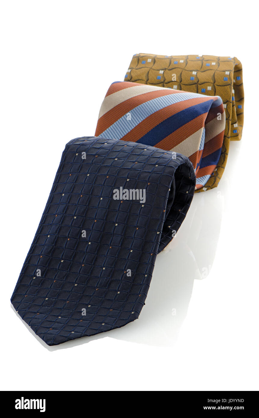 Closeup of three ties isolated on white background Stock Photo - Alamy
