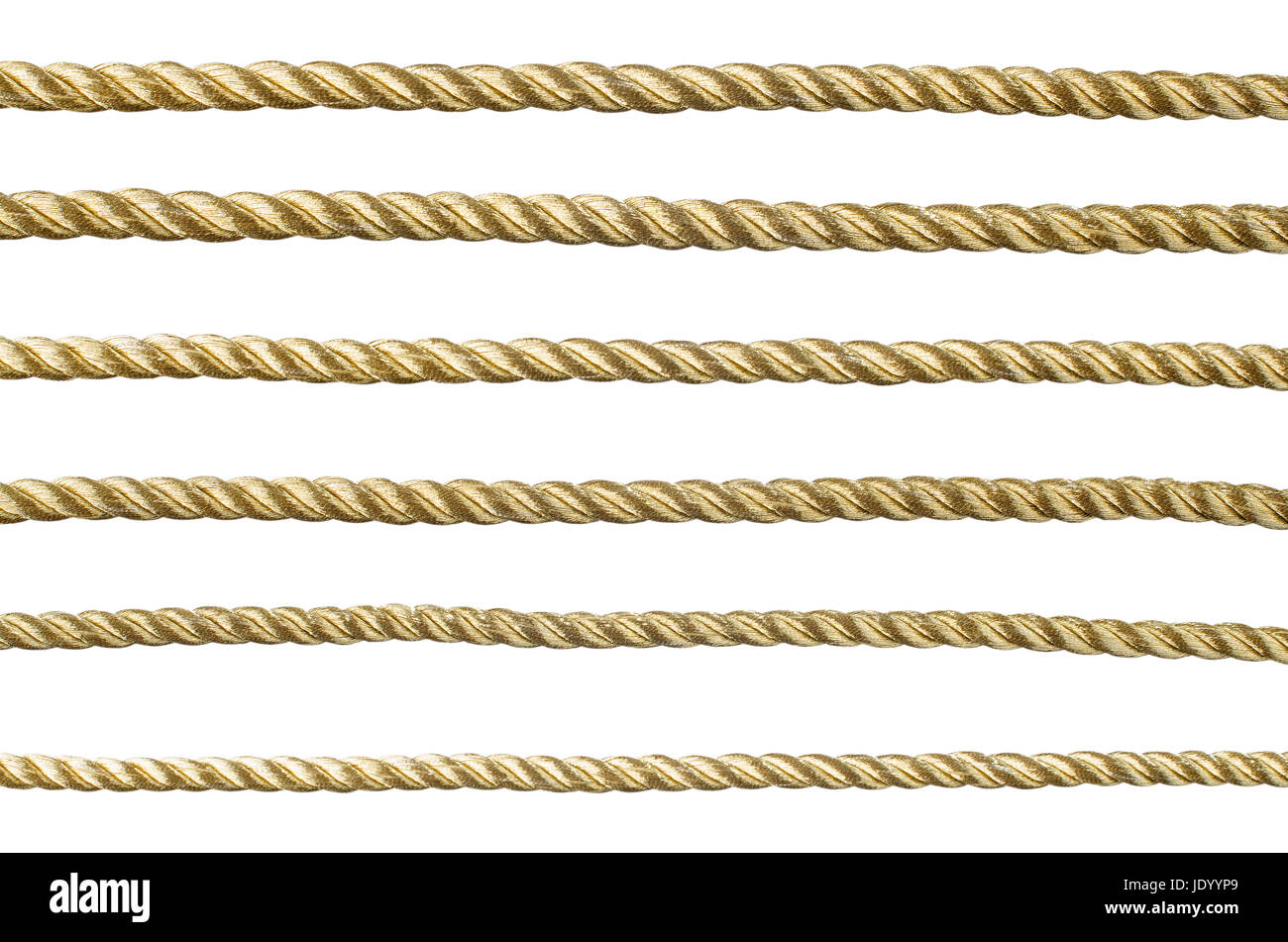 Seamless golden rope isolated on white background for continuous ...
