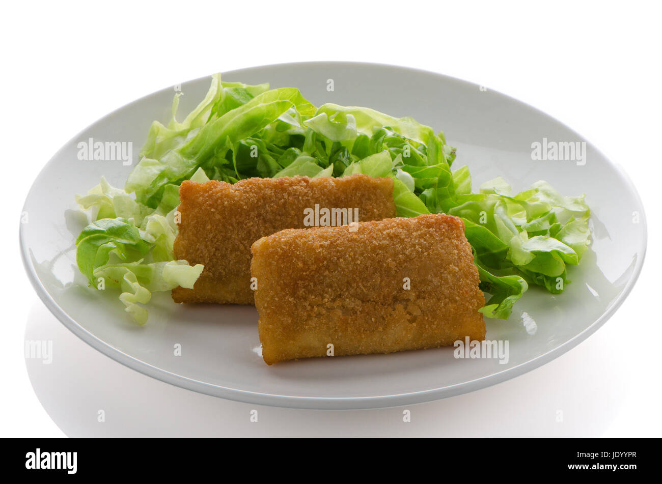 Rissole - Chicken and cheese rissole served with salad Stock Photo - Alamy