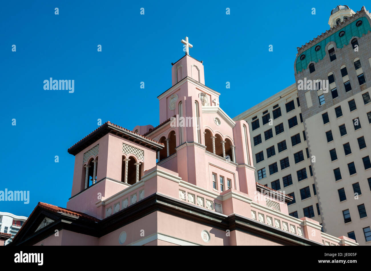 Historic Gesu catholic Church from 1896 in Miami, Florida, USA Stock ...