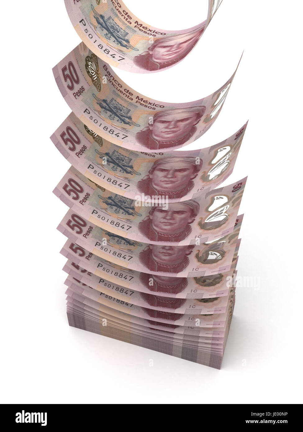 Flying Mexican Pesos (isolated with clipping path Stock Photo - Alamy