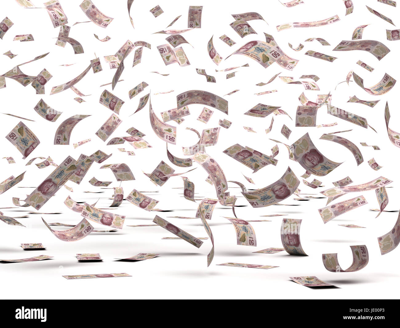 Flying Mexican Pesos (isolated with clipping path Stock Photo - Alamy