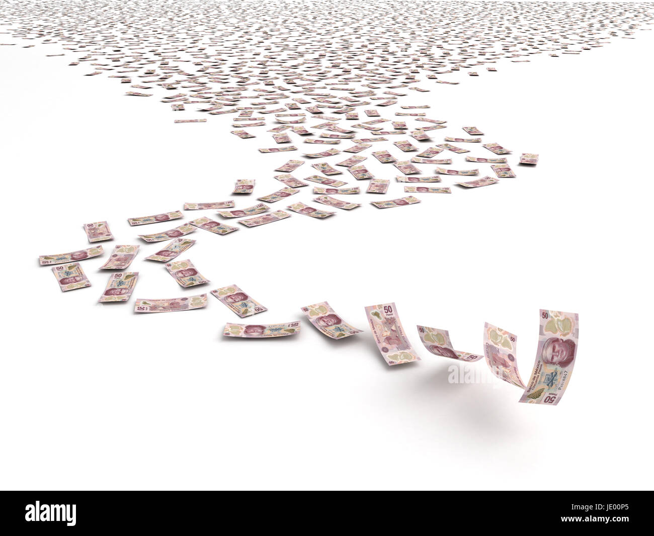 Falling Mexican Pesos (isolated with clipping path Stock Photo - Alamy
