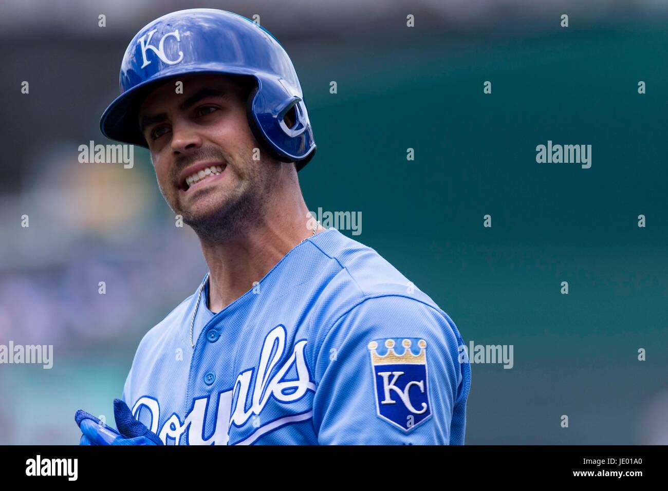 Kansas City, MO, USA. 21st June, 2017. Whit Merrifield #15 of the ...