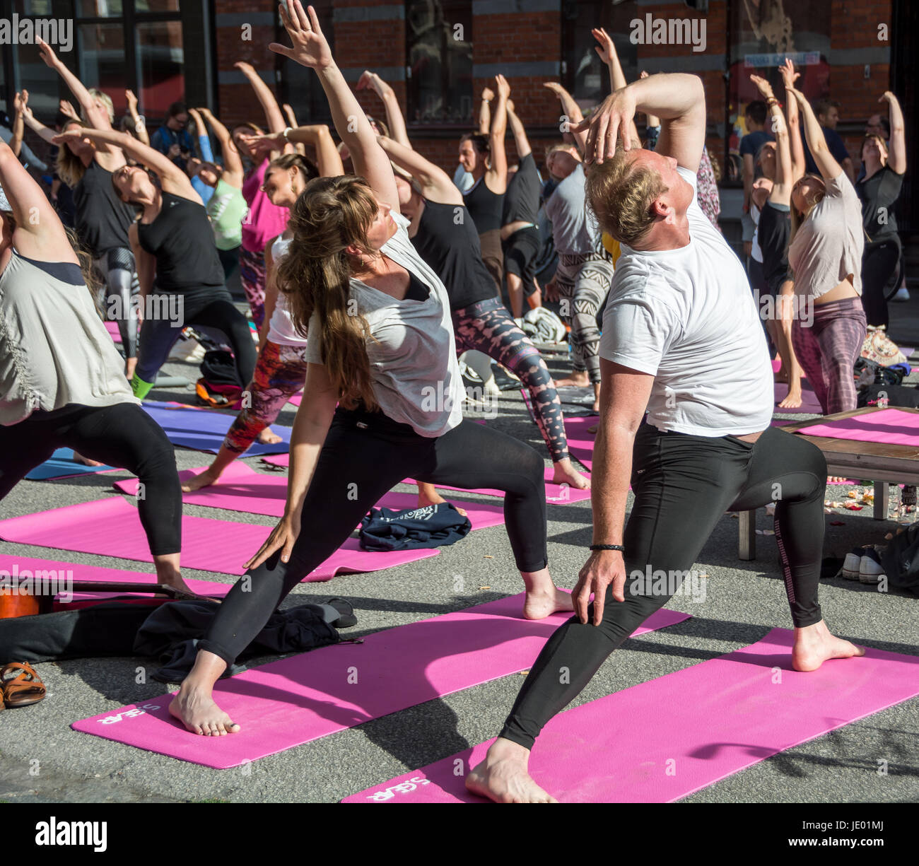Malmö, Sweden. 21st June, 2017. As part of the international Yoga day a ...