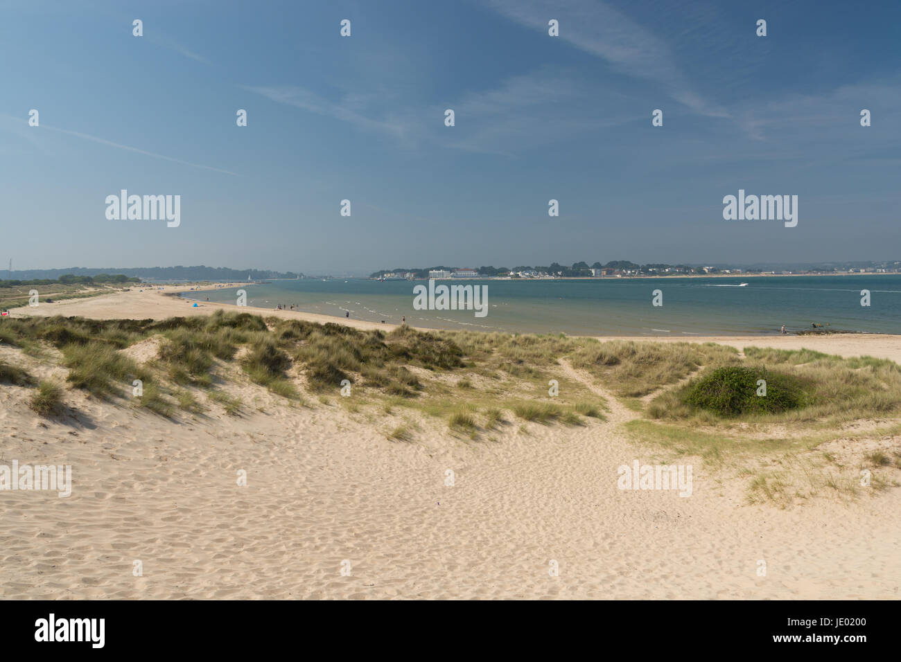 Sand dunes at Studland Beach, Purbeck Peninsular, Dorset, UK, Looking ...