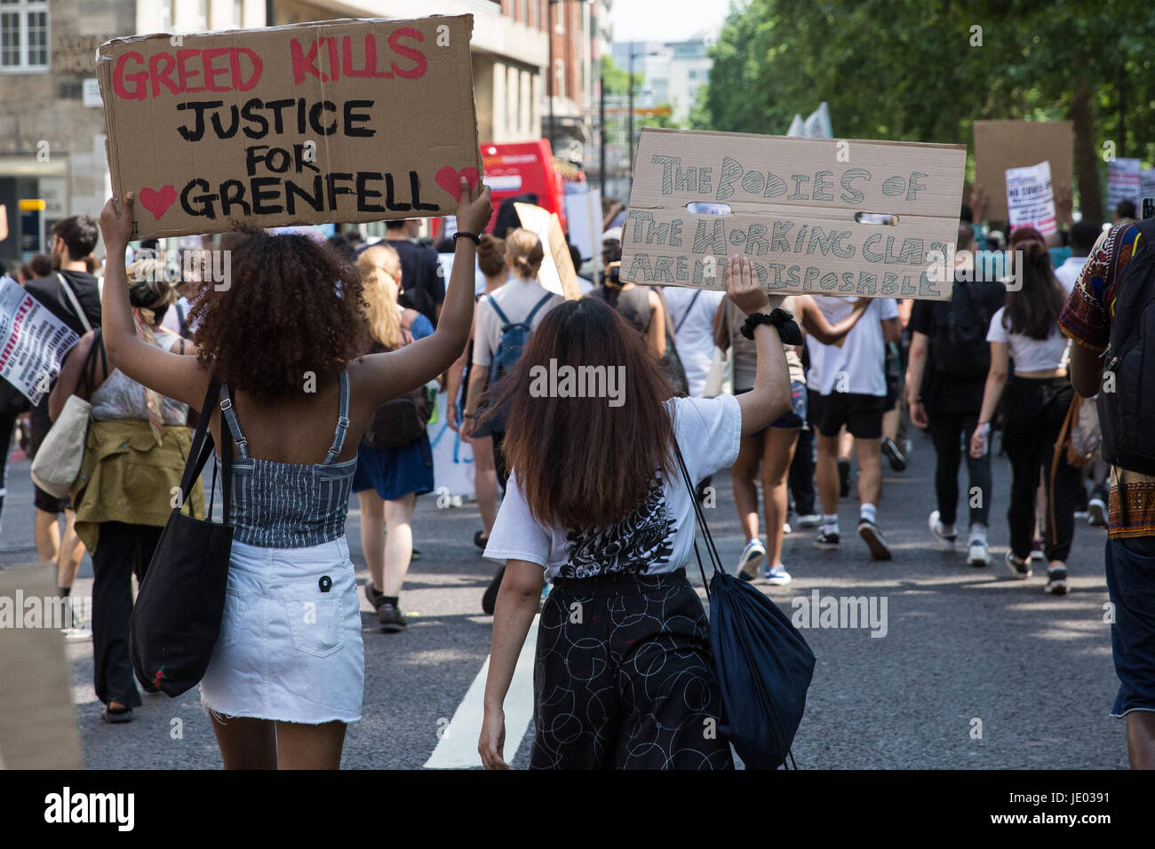 London, UK. 21st June, 2017. Activists from Movement For Justice By Any ...