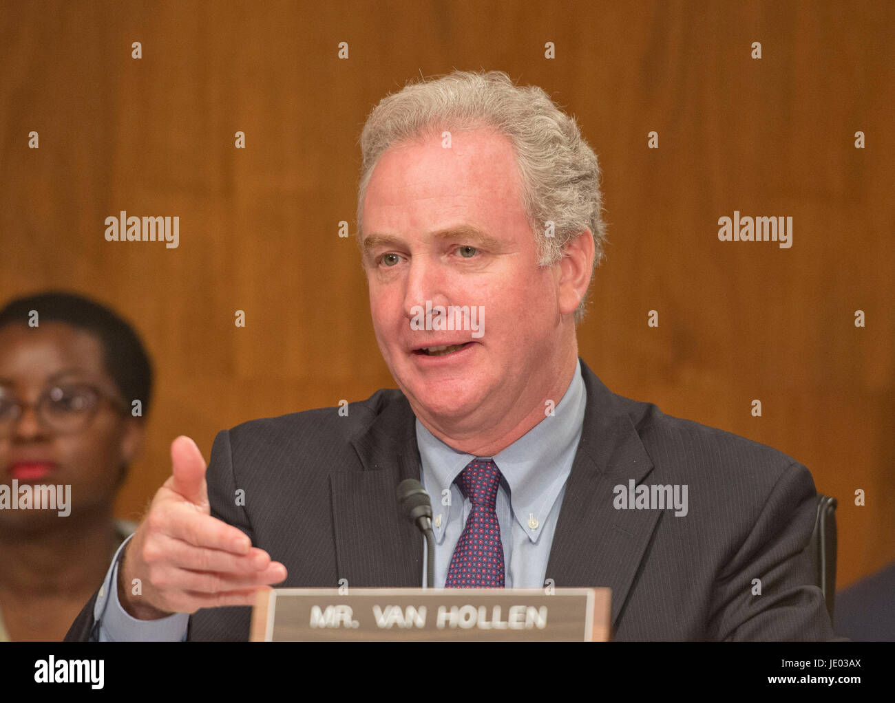 United States Senator Chris Van Hollen (Democrat of Maryland) questions ...