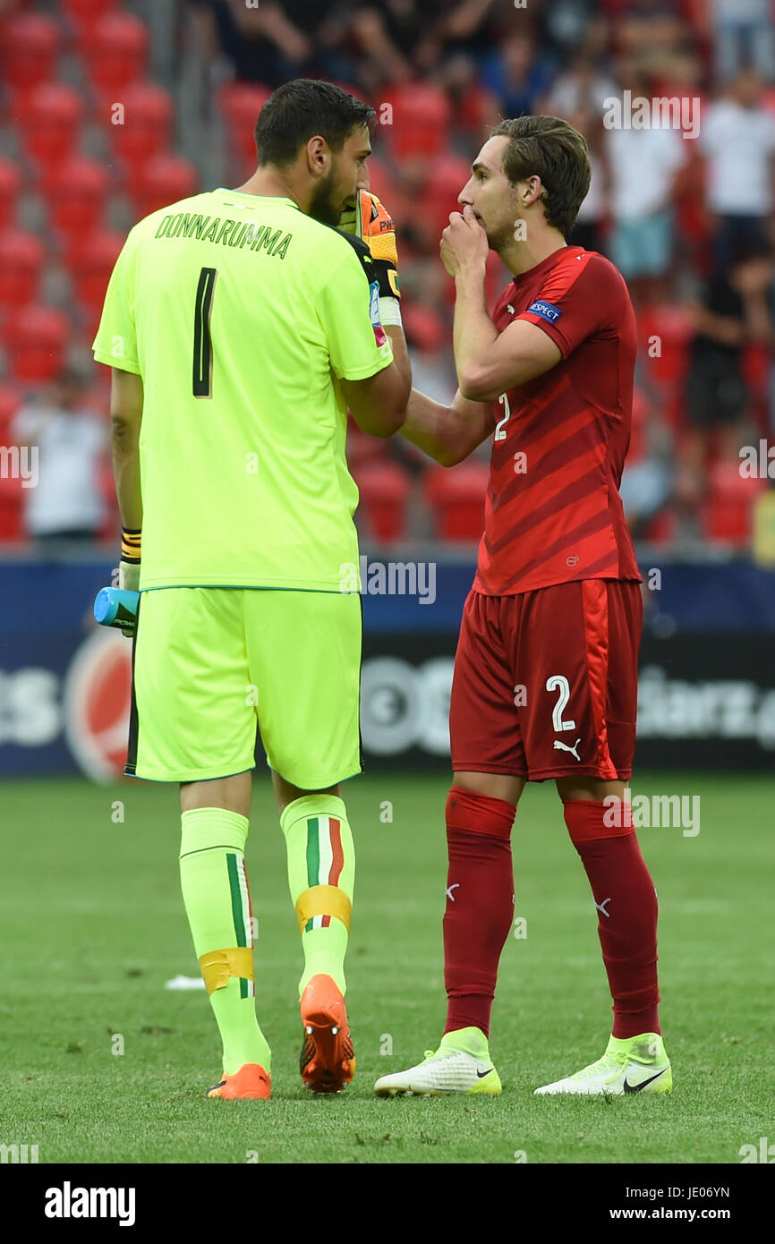 Tychy, Poland. 21st June, 2017. From left Gianluigi Donnarumma (ITA ...