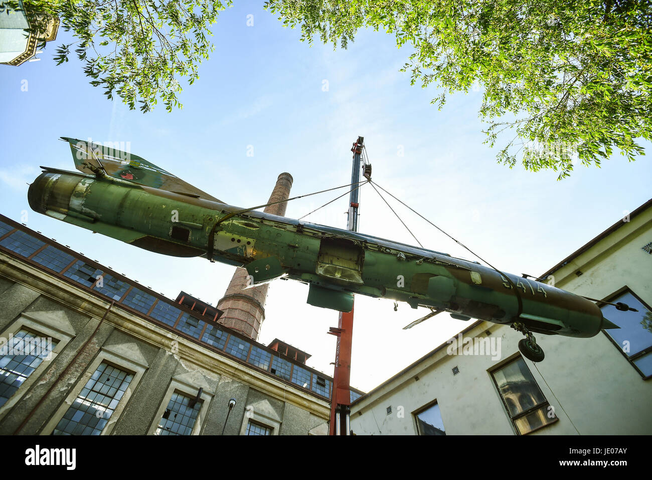 Jet fighter MIG-21, acquired by aviation enthusiast Petr Bily, arrives ...