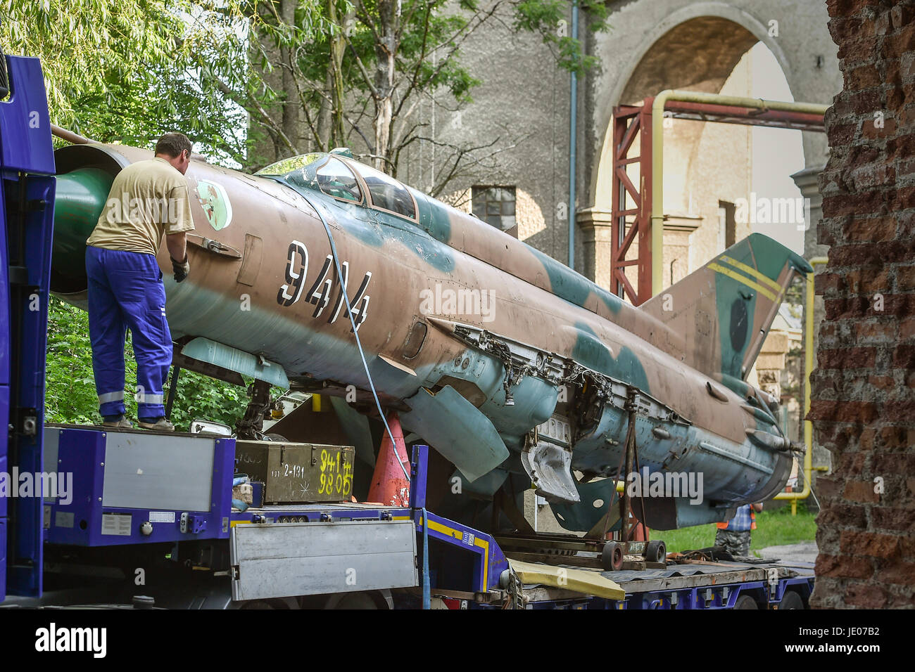 Jet fighter MIG-21, acquired by aviation enthusiast Petr Bily, arrives ...