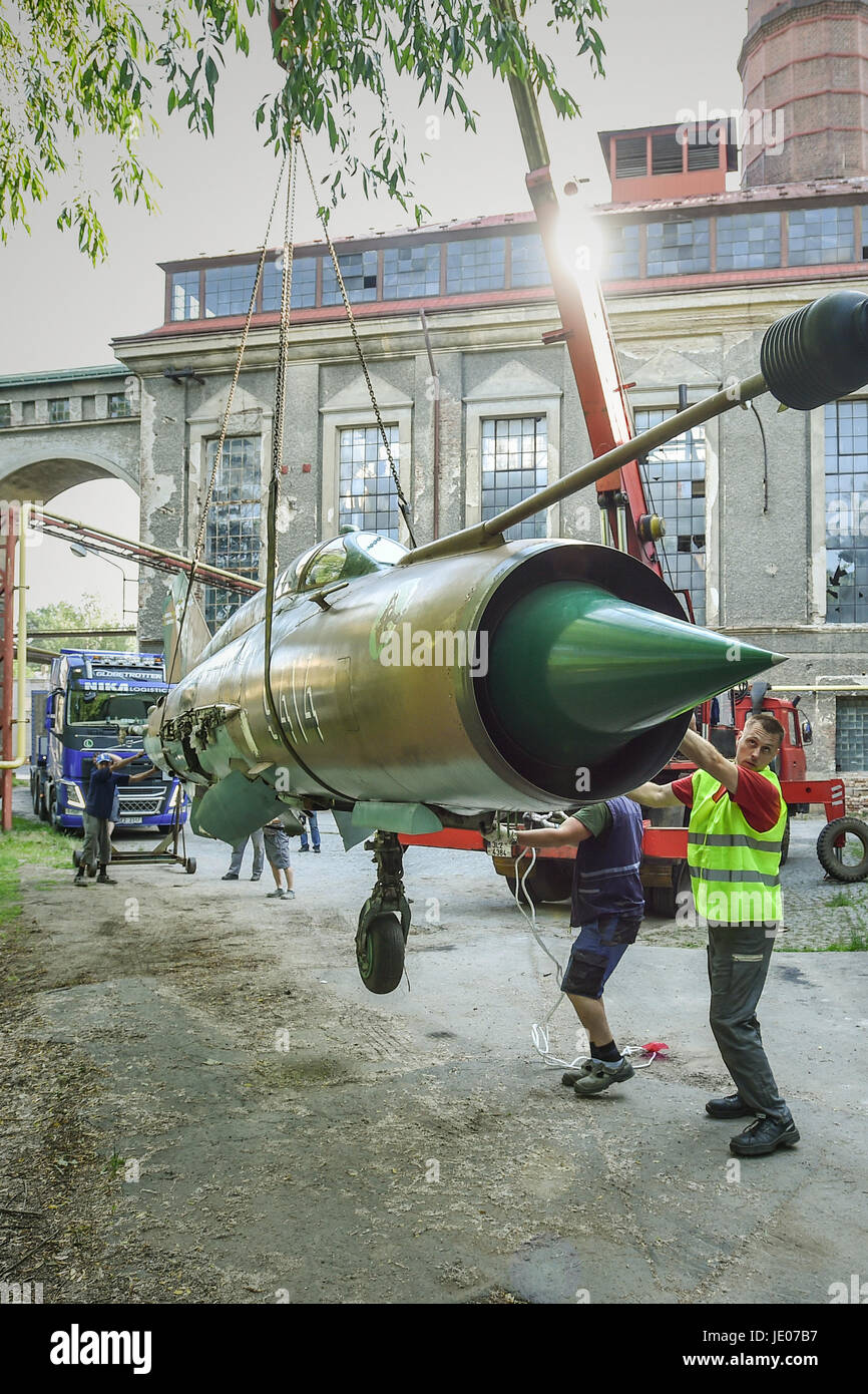 Jet fighter MIG-21, acquired by aviation enthusiast Petr Bily, arrives ...