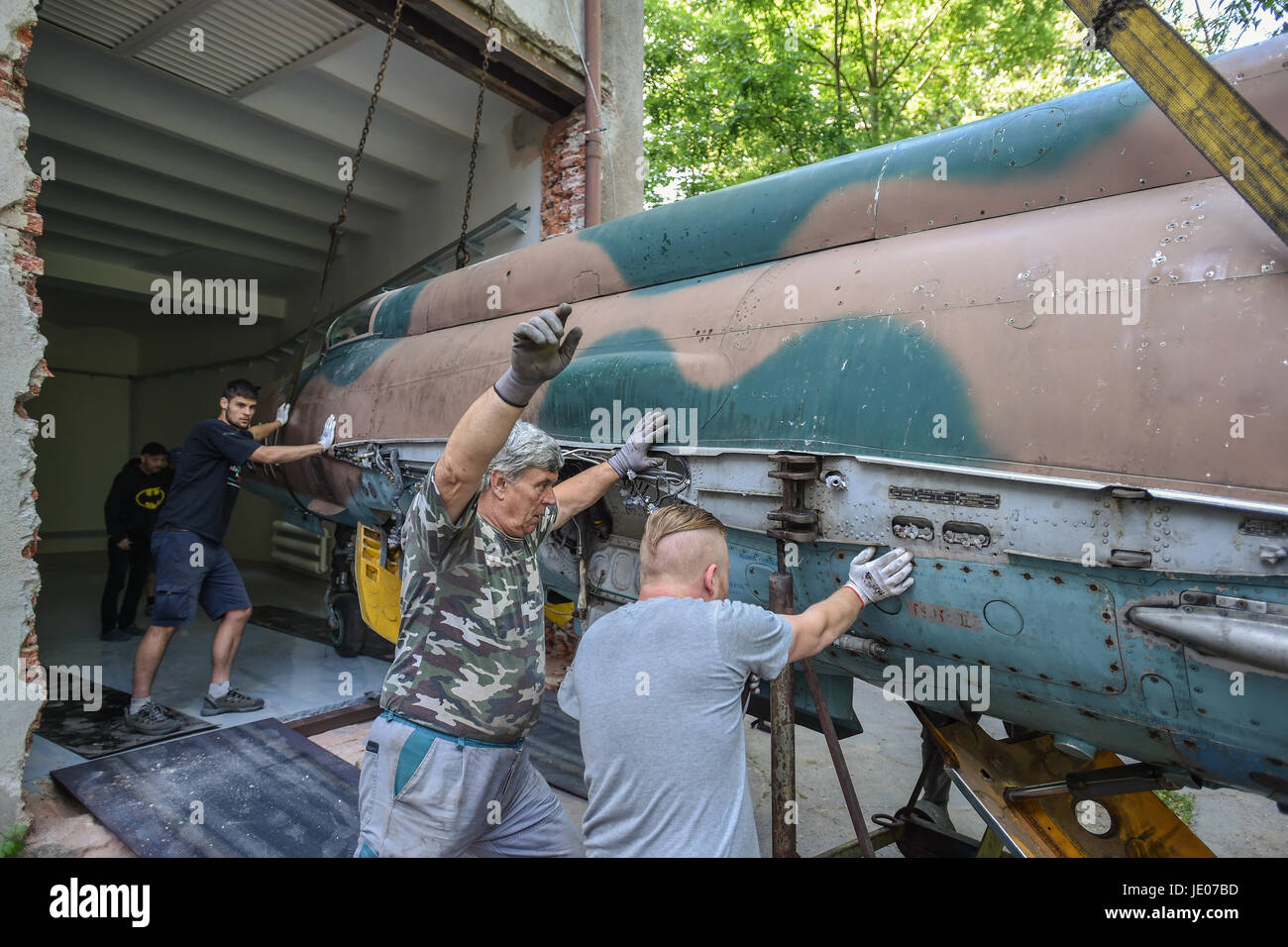 Jet fighter MIG-21, acquired by aviation enthusiast Petr Bily, arrives ...