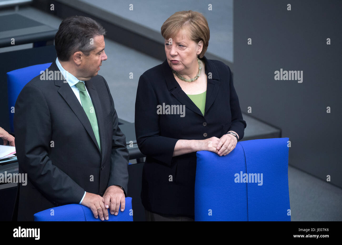Berlin, Germany. 22nd June, 2017. German chancellor Angela Merkel and ...