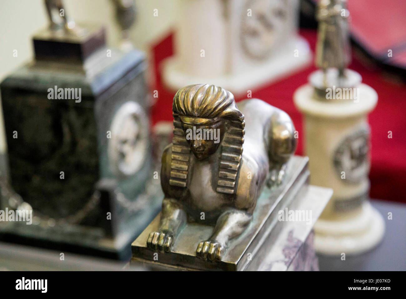 An Egyptian sphynx with the swastika can be seen at the Interpol ...