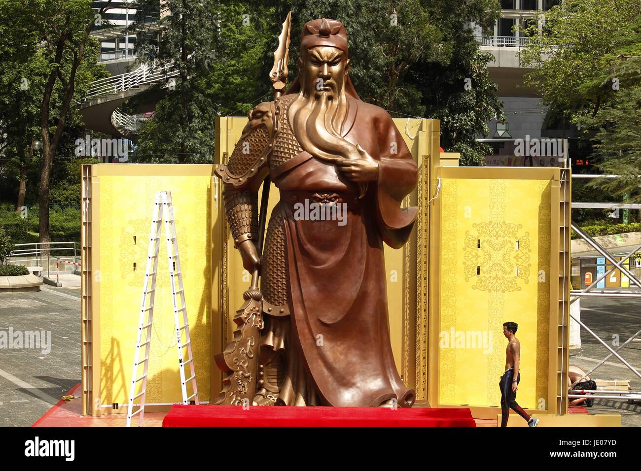 Hong Kong, CHINA. 22nd June, 2017. A large bronze statue of Guan Gong ...