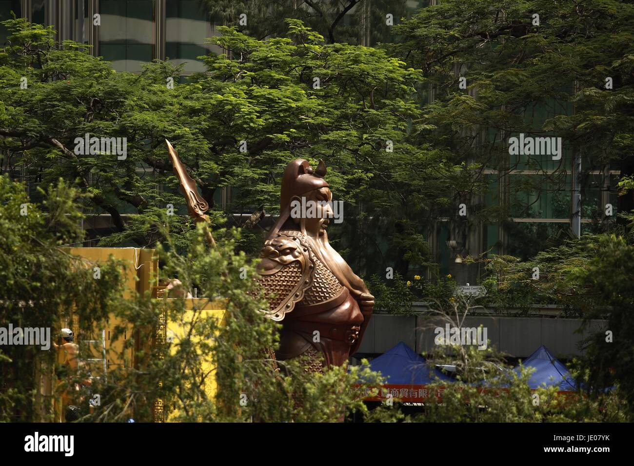 Hong Kong, CHINA. 22nd June, 2017. A large bronze cast statue of Guan ...