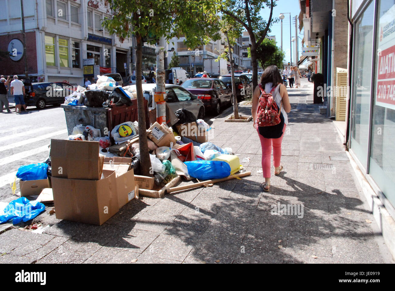 Athens, Greece. 22nd June, 2017. dpatop - Mountains of trash clog the ...