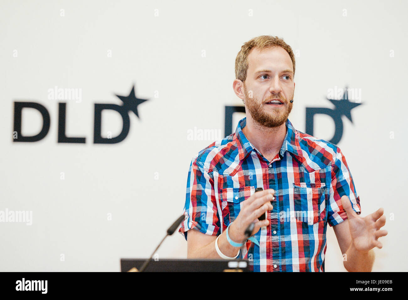 BAYREUTH/GERMANY - JUNE 21: Dominic Eskofier (Nvidia) gestures while ...