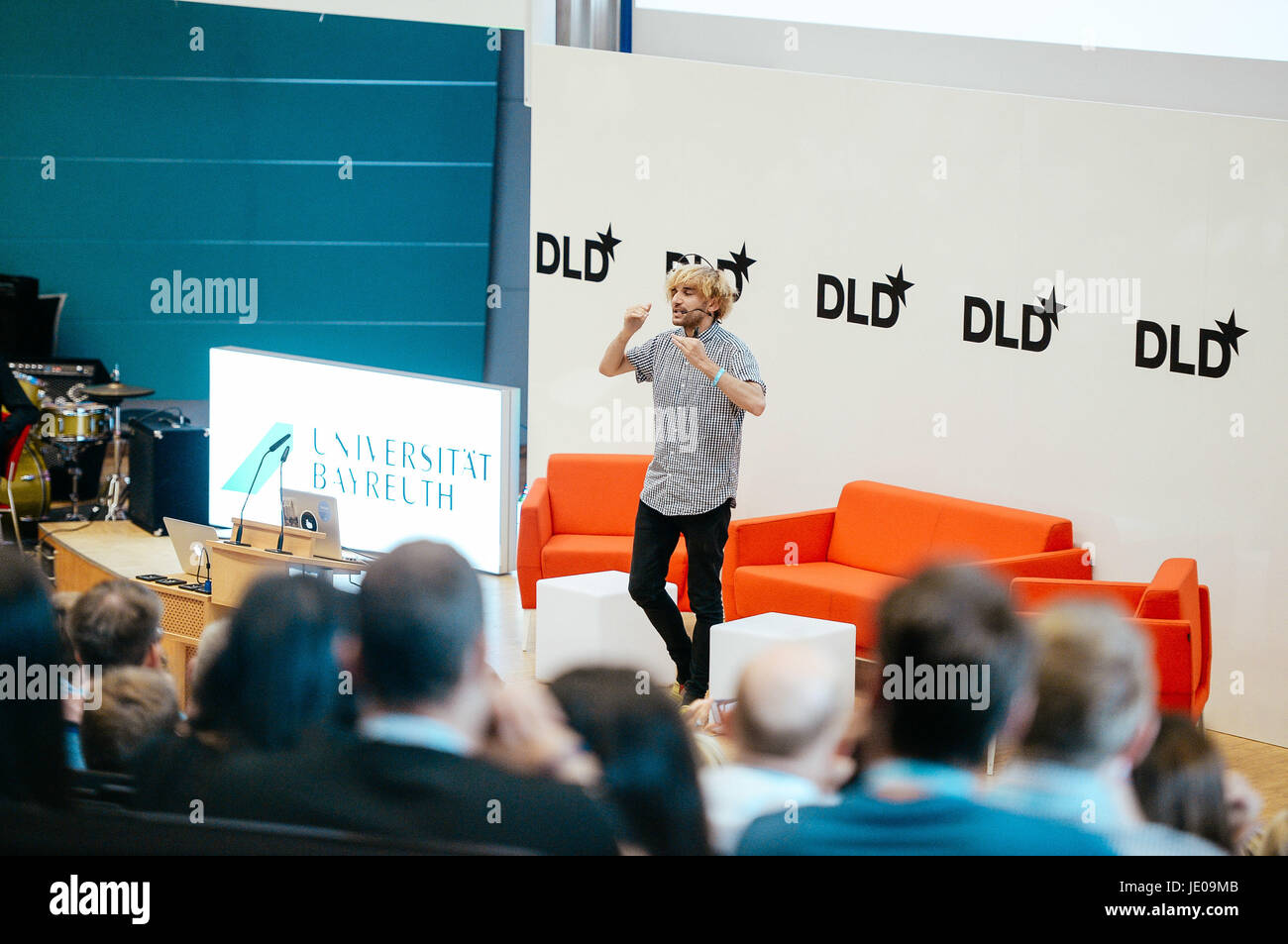 BAYREUTH/GERMANY - JUNE 21: Cyborg Neil Harbisson (Cyborg Org) with his ...