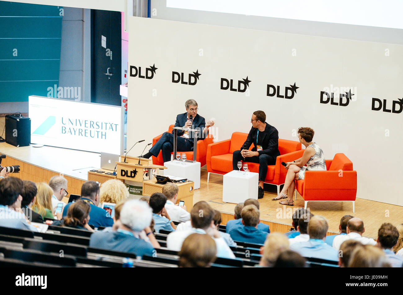 BAYREUTH/GERMANY - JUNE 21: (l-r) Prof. Dr. Thomas Scheibel (University ...