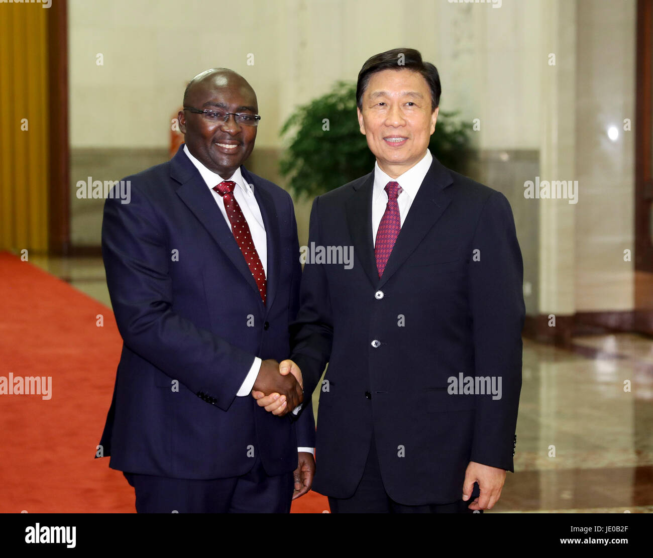 Beijing, China. 22nd June, 2017. Chinese Vice President Li Yuanchao (R ...