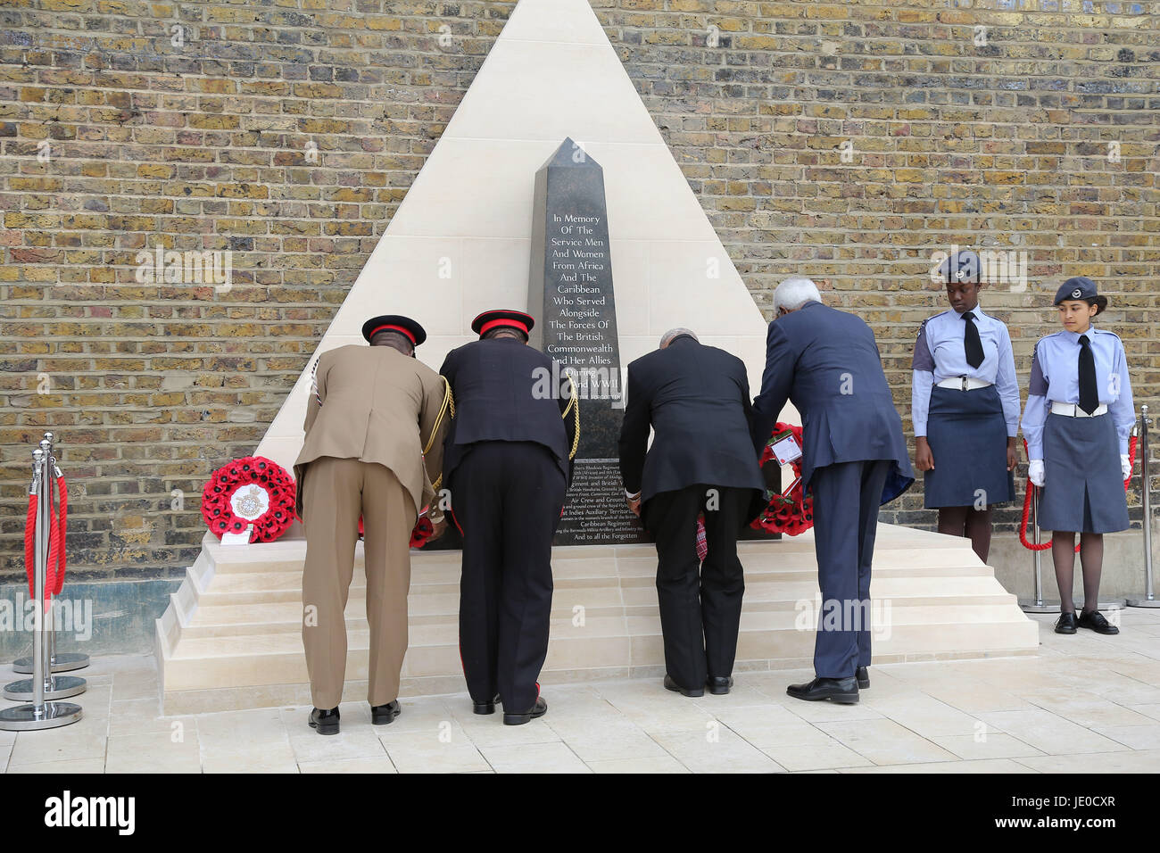 London, UK. 22nd Jun, 2017. A memorial honoring the two million African ...