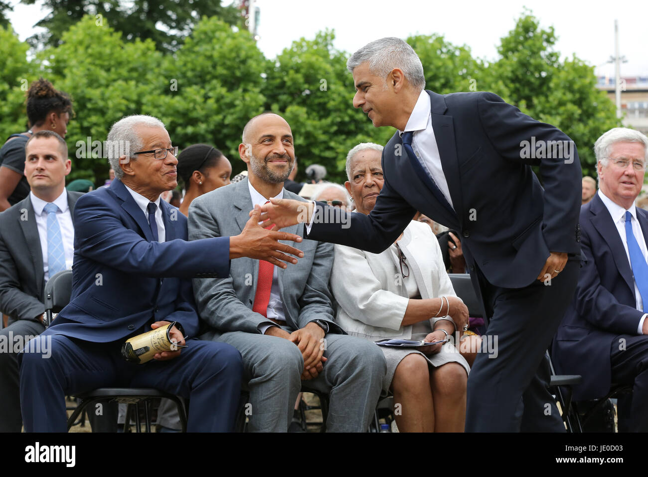 London, UK. 22nd Jun, 2017. The Mayor of London, Sadiq Khan. A memorial ...