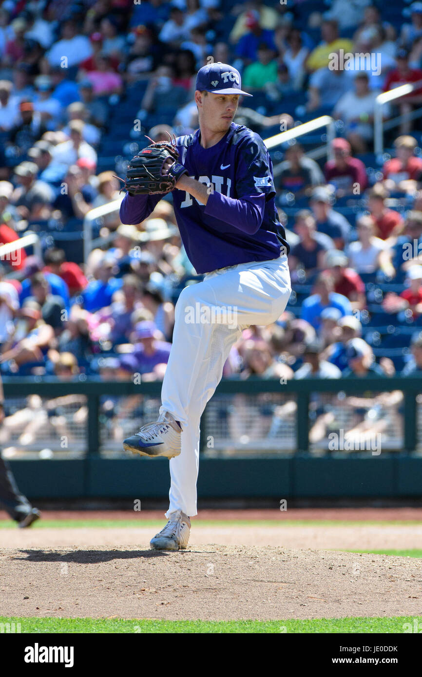 Omaha, NE USA. 20th June, 2017. TCU starting pitcher Brian Howard #44 ...