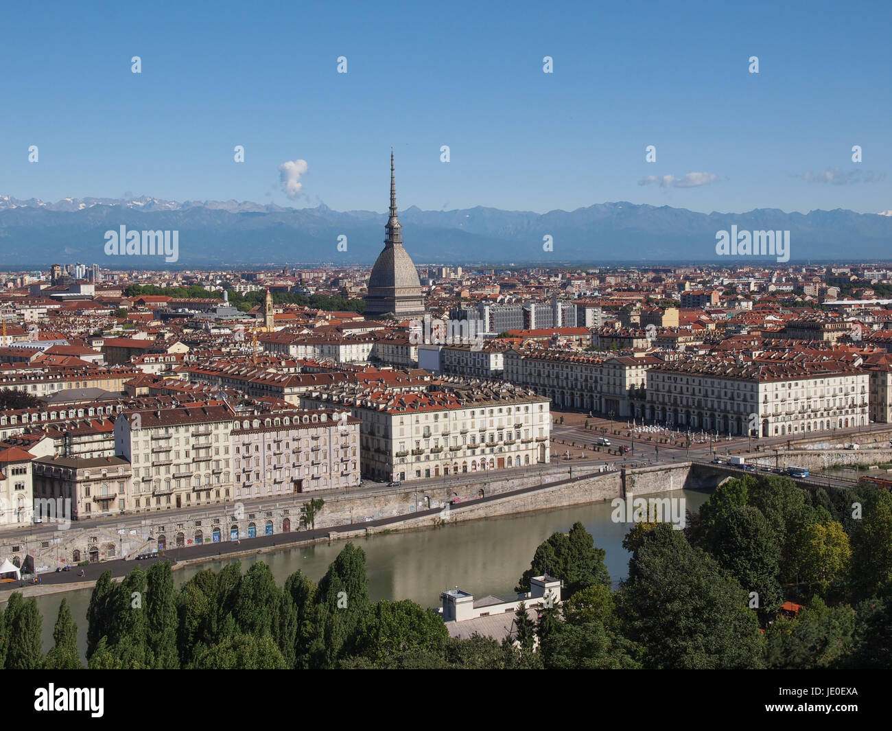 Turin skyline panorama seen from the hills surrounding the city Stock ...