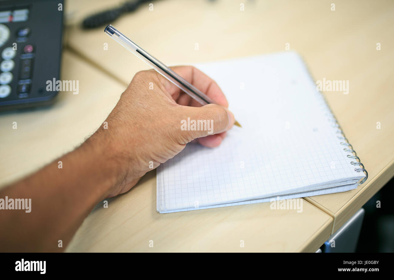Writing a letter in the office Stock Photo - Alamy