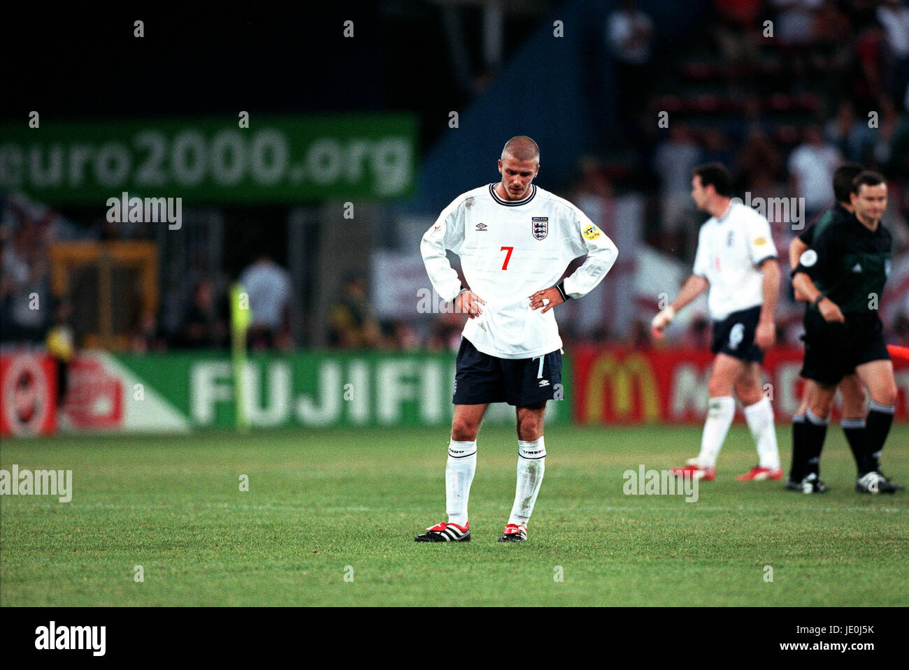 DAVID BECKHAM AFTER DEFEAT ENGLAND V ROMANIA 04 July 2000 Stock Photo ...