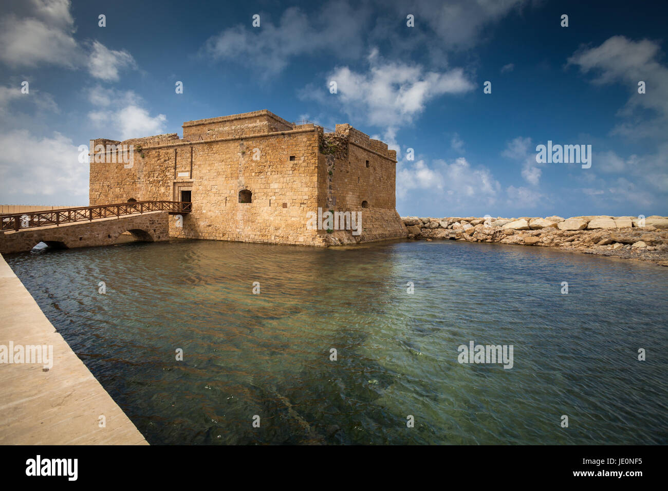 Late afternoon view of the Paphos Castle (Paphos, Cyprus Stock Photo ...