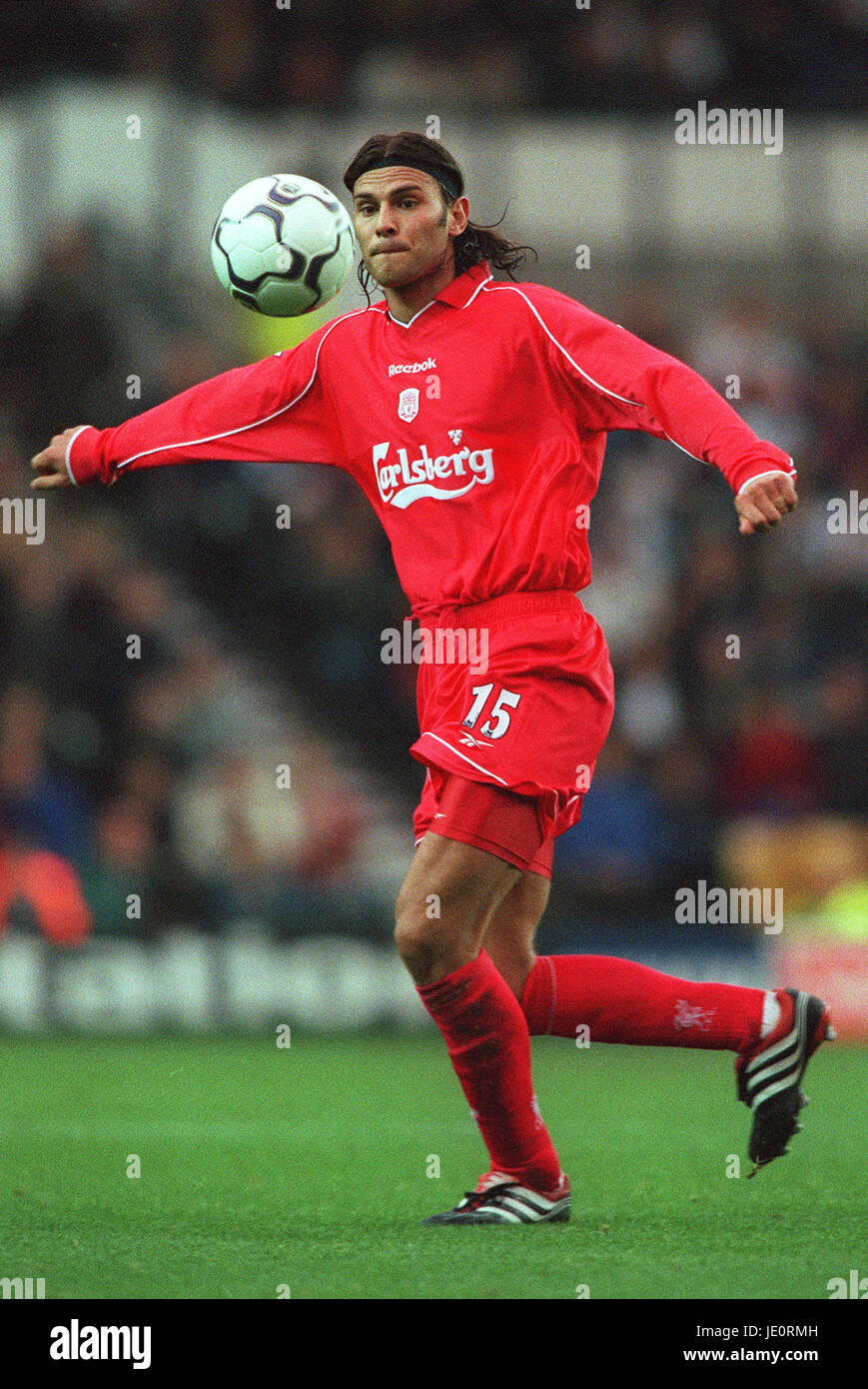 PATRIK BERGER LIVERPOOL FC DERBY PRIDE PARK 15 October 2000 Stock Photo ...