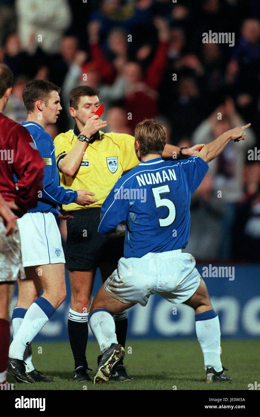 NUMAN & REFEREE STUART DOUGAL HEARTS V GLASGOW RANGERS 02 December 2000 ...