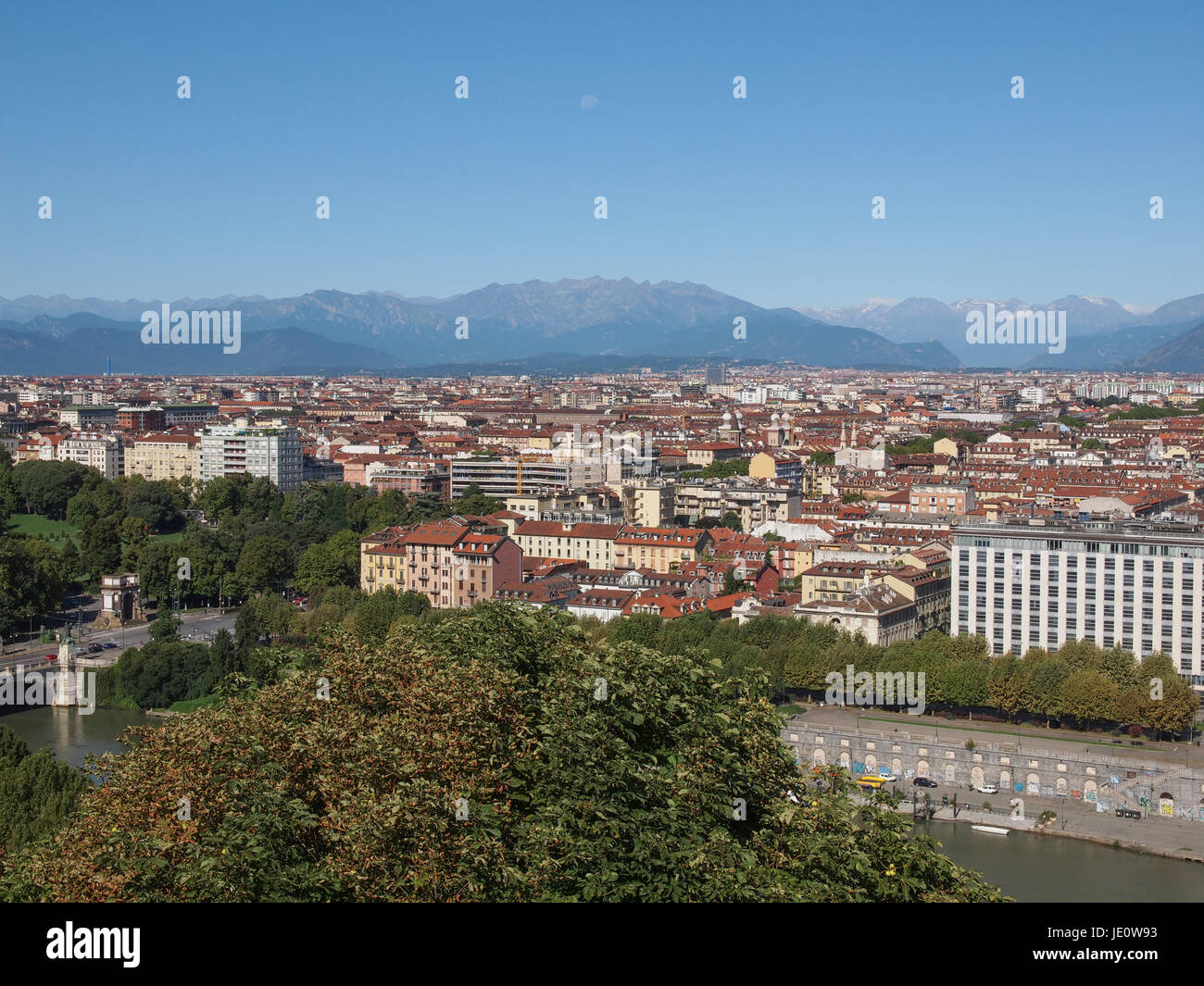 Turin skyline panorama seen from the hills surrounding the city Stock ...