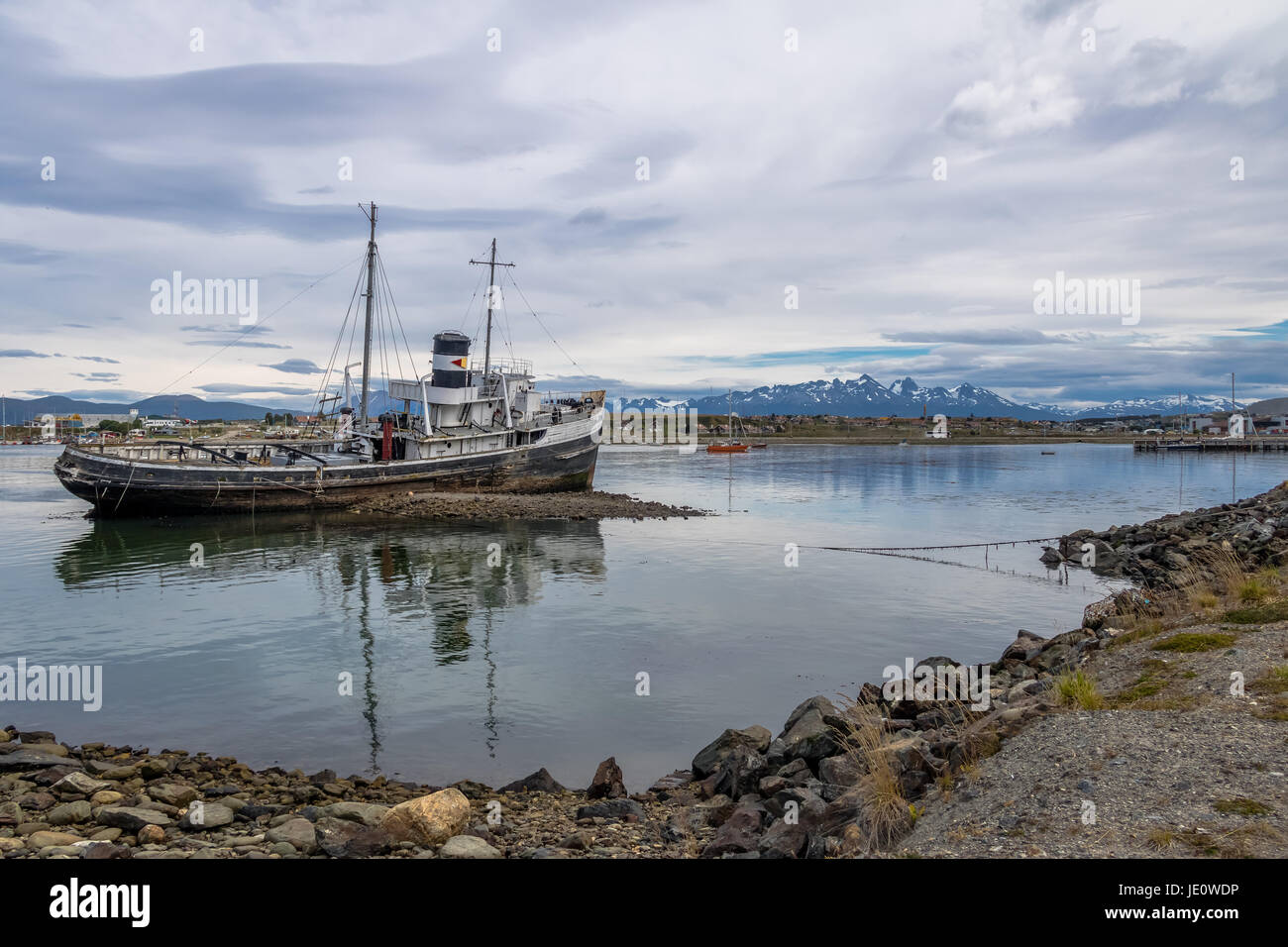 Abandoned HMS Justice tug boat grounded in Patagonia - Ushuaia, Tierra ...