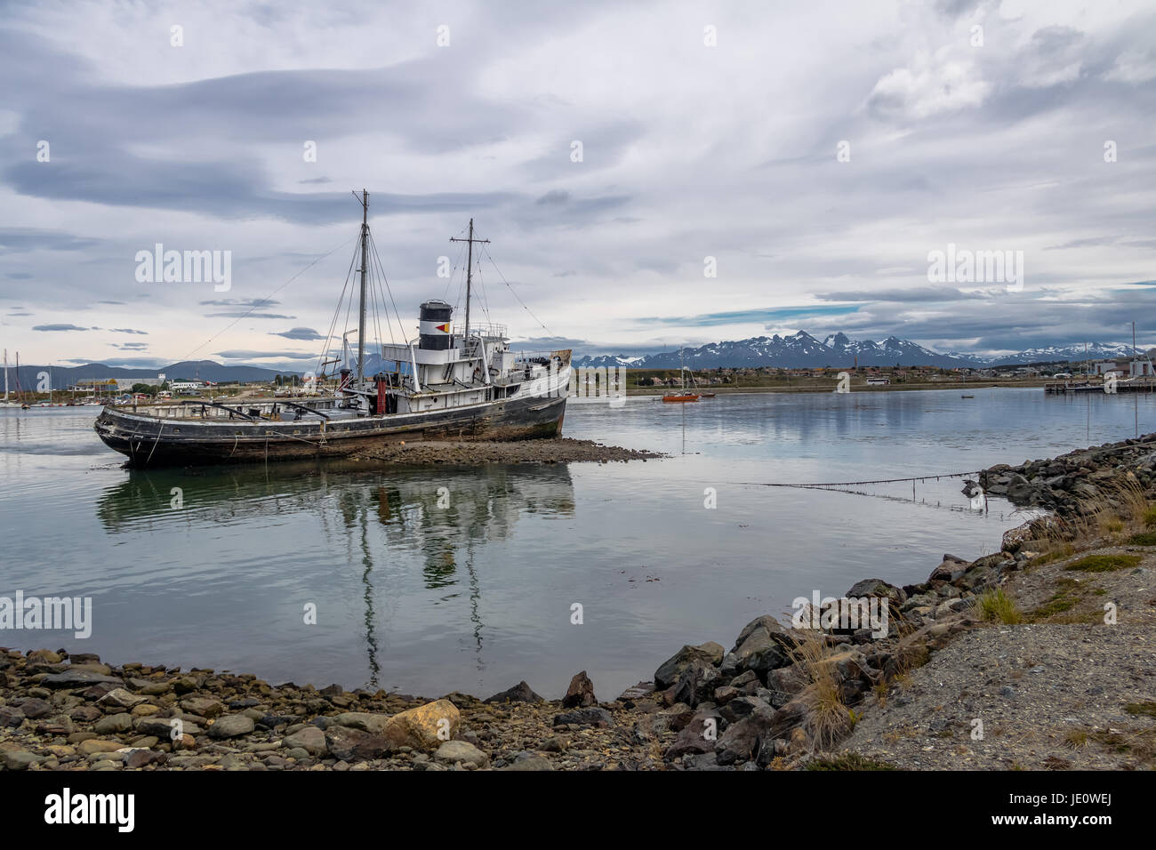 Abandoned HMS Justice tug boat grounded in Patagonia - Ushuaia, Tierra ...