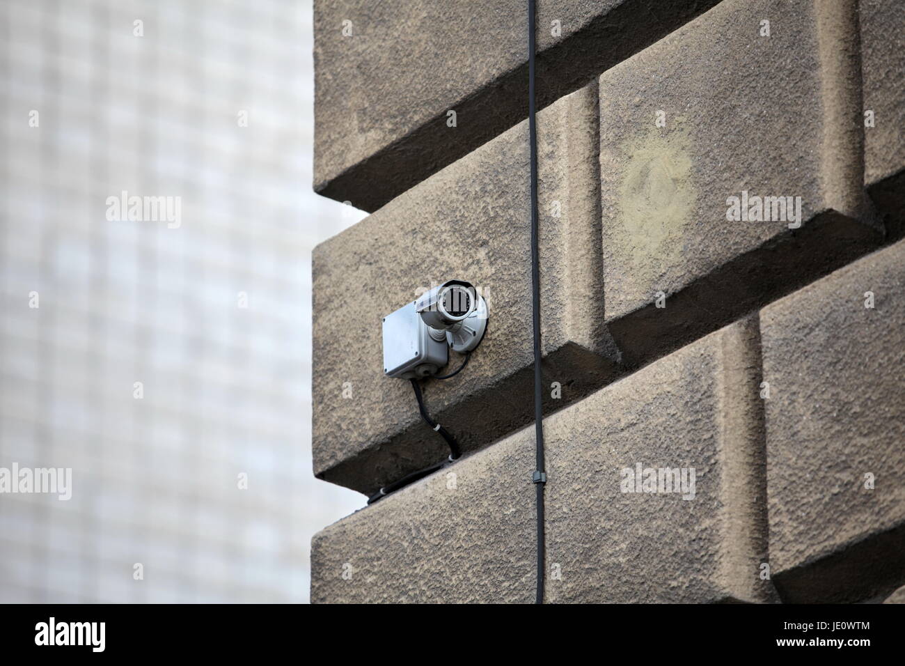 outdoor surveillance video camera in the wall Stock Photo - Alamy