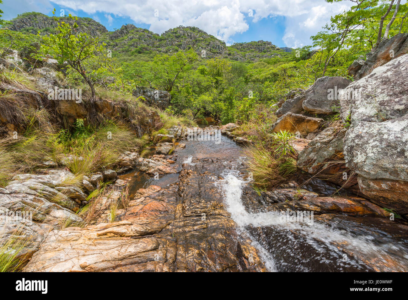 A mountain stream seen in Zimbabwe's Chimanimani National Park Stock ...