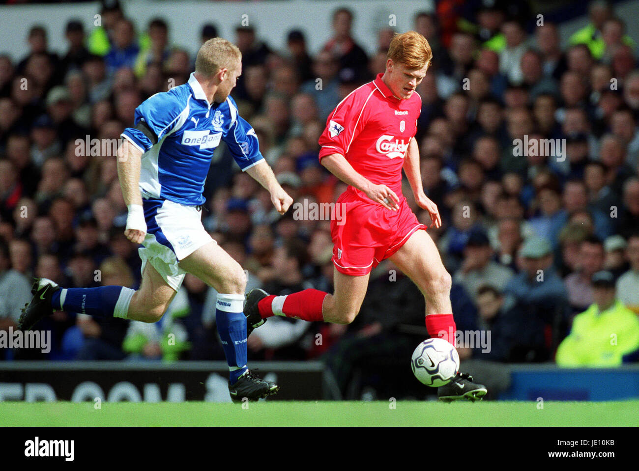 JOHN ARNE RIISE & STEVE WATSON EVERTON V LIVERPOOL GOODISON PARK ...
