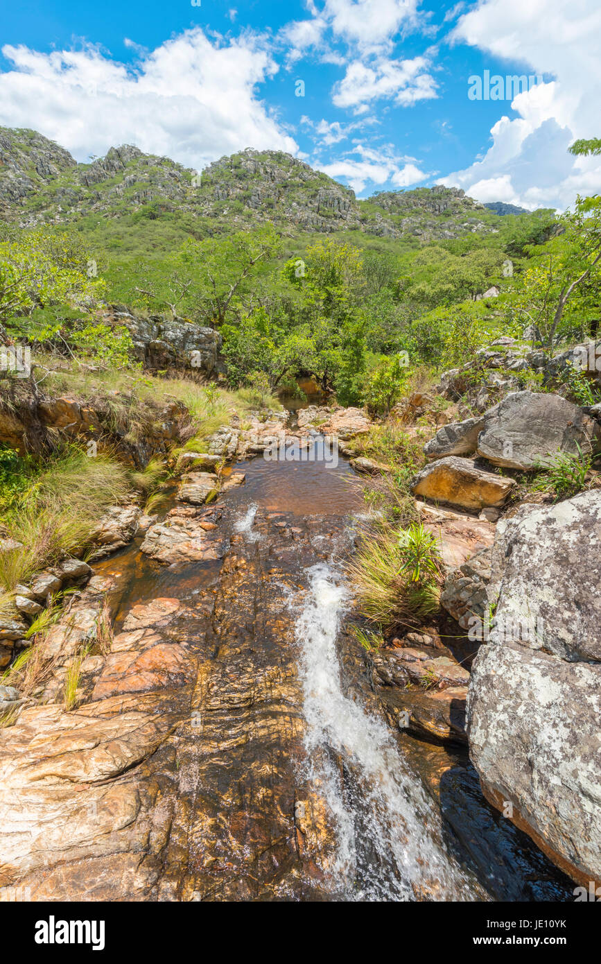 A mountain stream seen in Zimbabwe's Chimanimani National Park Stock ...