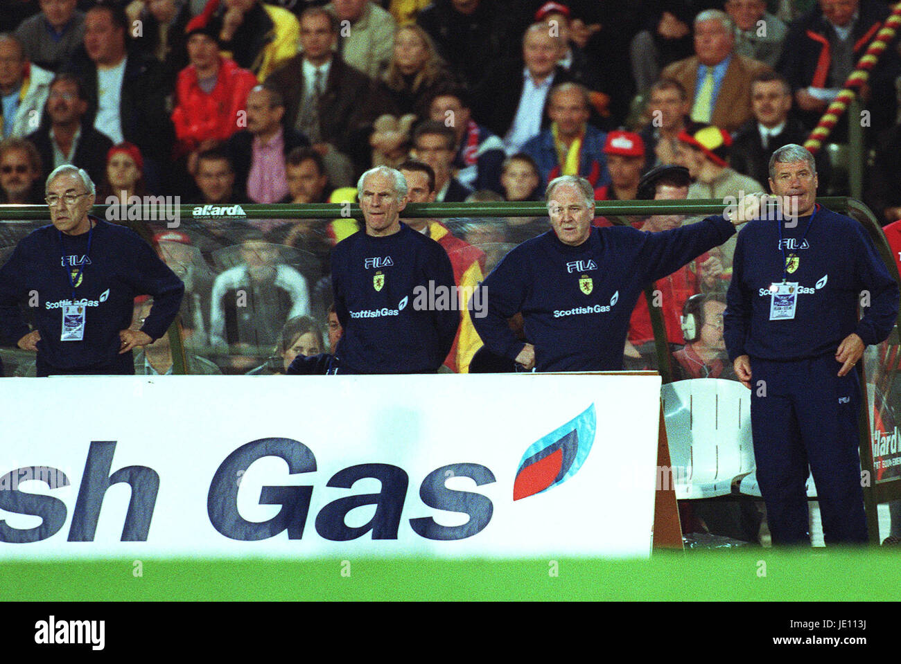 CRAIG BROWN SCOTLAND MANAGER ON THE BENCH BRUSSELS STADE ROI BAUDOUIN ...