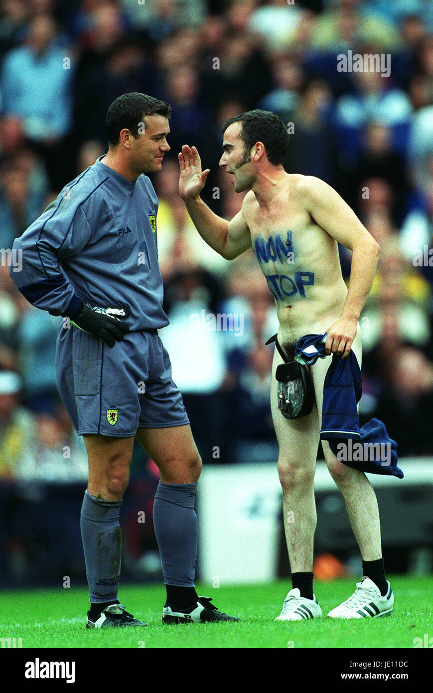 STREAKER WITH NEIL SULLIVAN SCOTLAND V CROATIA HAMPDEN PARK GLASGOW 01 ...