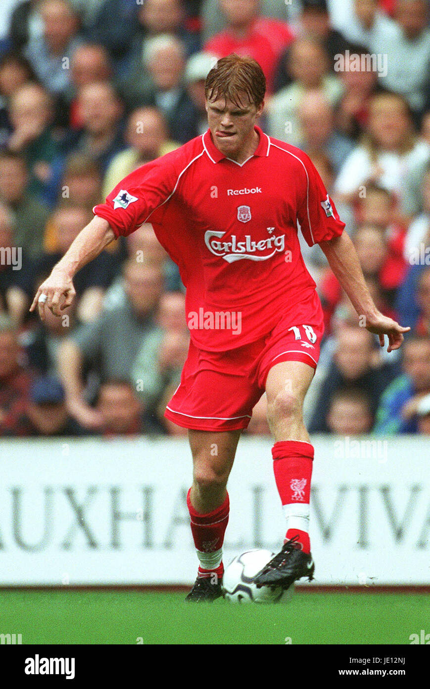 JOHN RIISE LIVERPOOL FC ANFIELD LIVERPOOL ENGLAND 18 August 2001 Stock ...