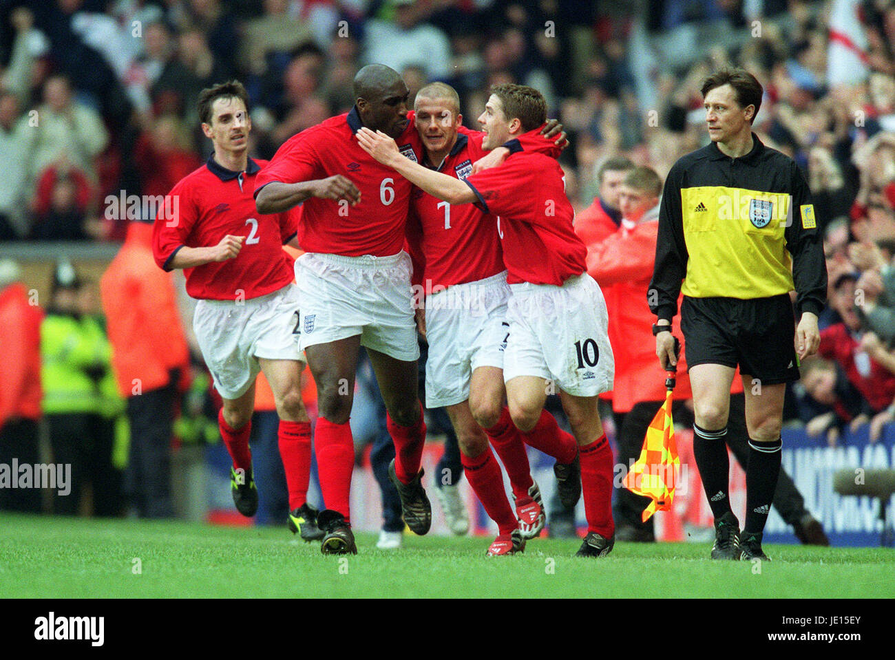 MICHAEL OWEN BECKHAM CAMPBELL ENGLAND V FINLAND LIVERPOOL ANFIELD ...