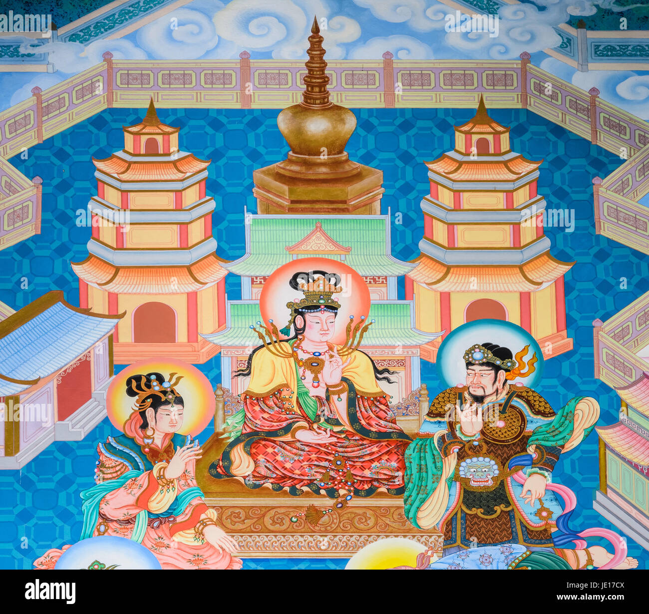 Traditional Chinese mural on temple wall Stock Photo - Alamy